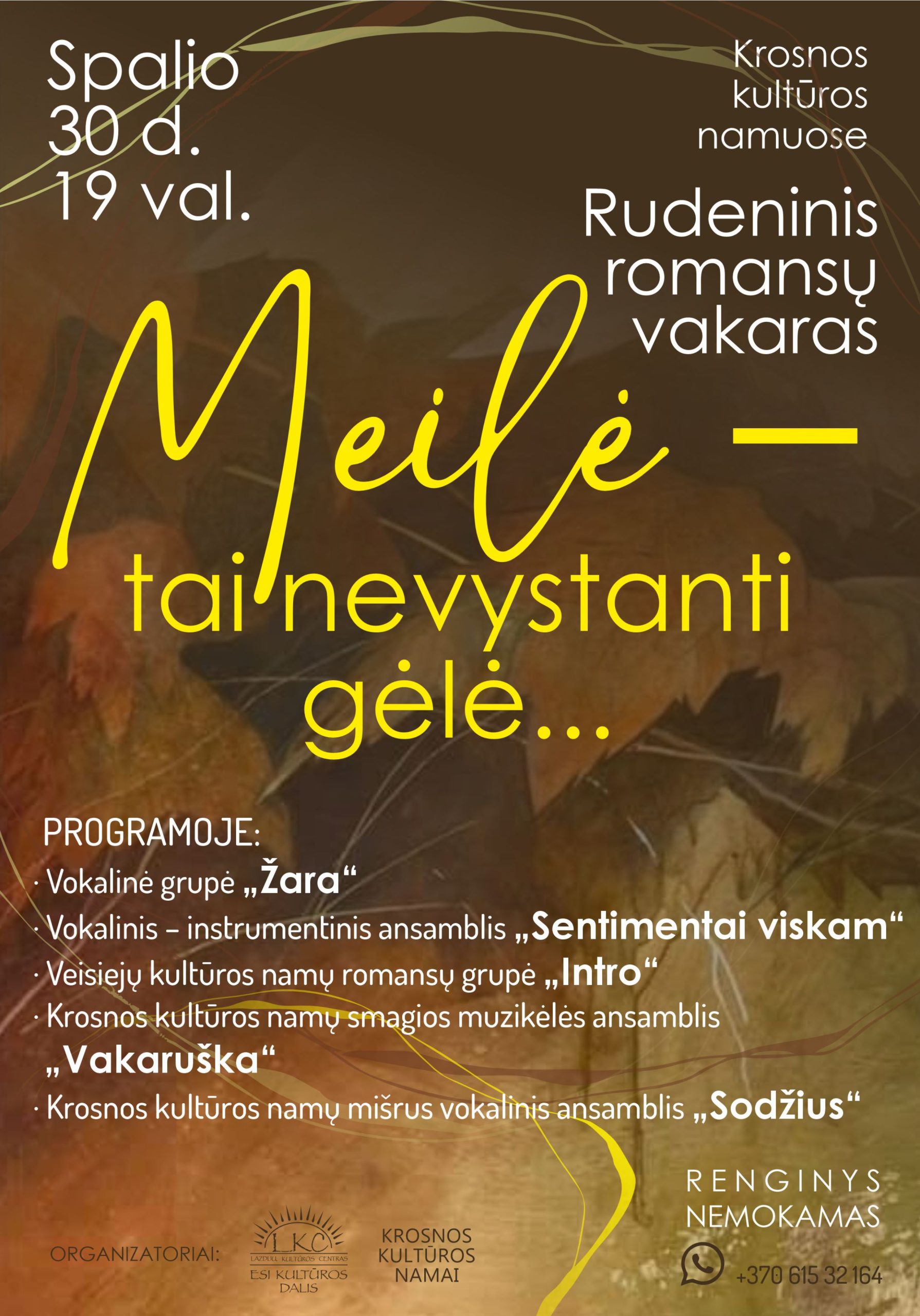 Rudeninis romansų vakaras „Meilė – tai nevystanti gėlė“ | Lazdijų ...